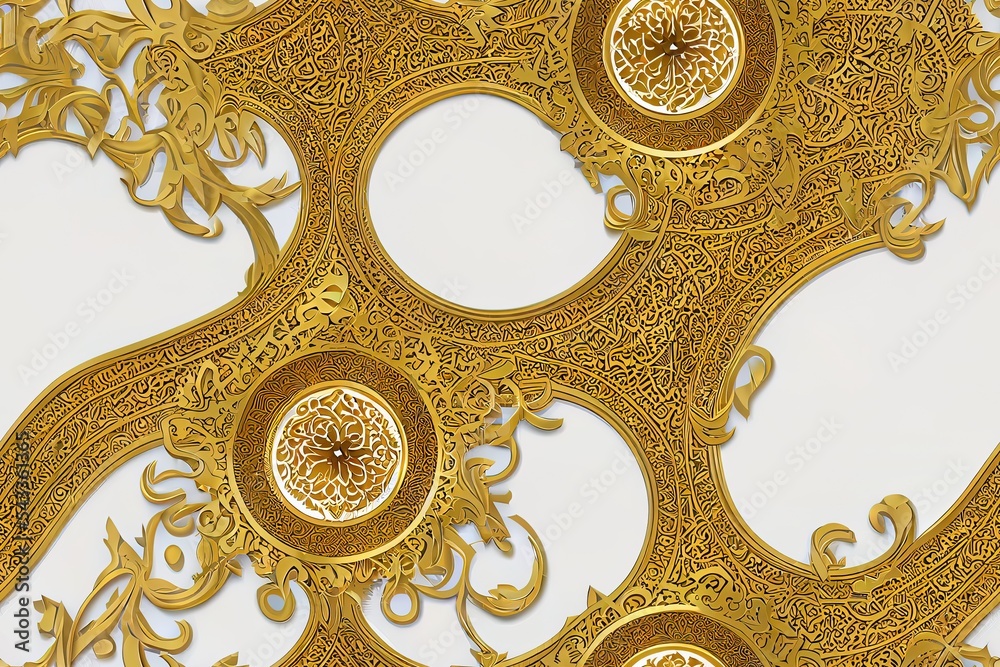 Arabic Islamic Elegant White and Golden Luxury Ornamental Background ...