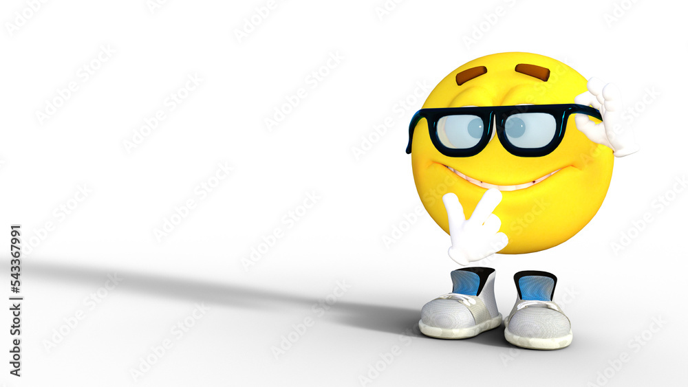 Smiley with glasses Stock Illustration | Adobe Stock