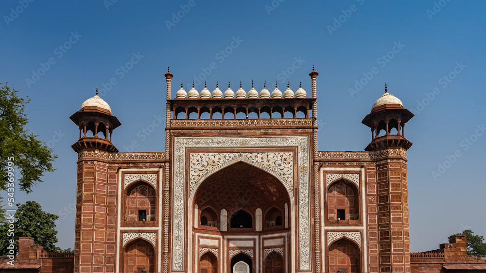 The ancient mosque on the territory of the Taj Mahal complex is built ...