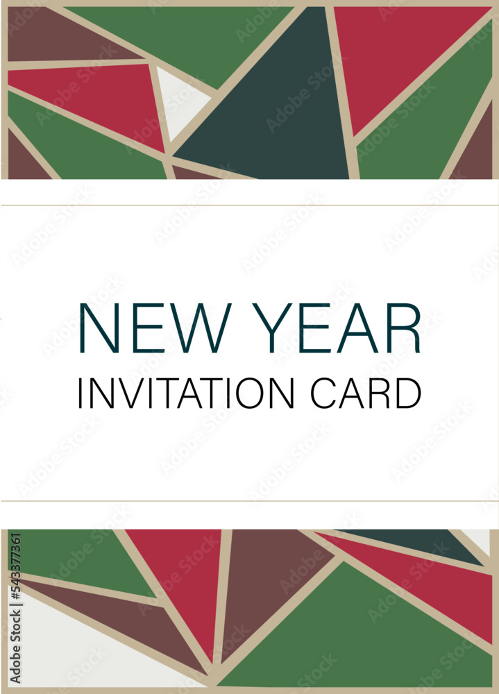 Luxury christmas party Invitation template with gold frame and green ...