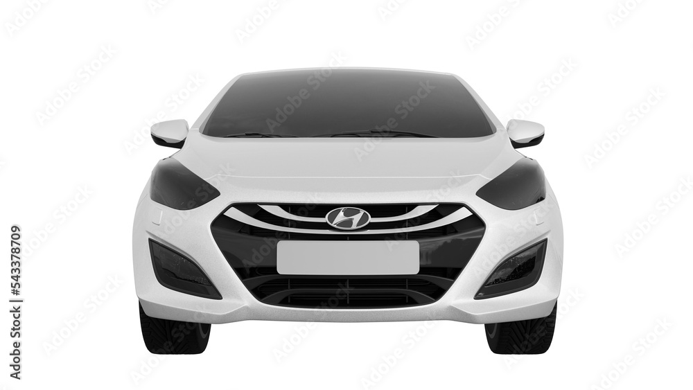 white Hyundai i30 front view, 3d rendering of PNG transparent car Stock ...