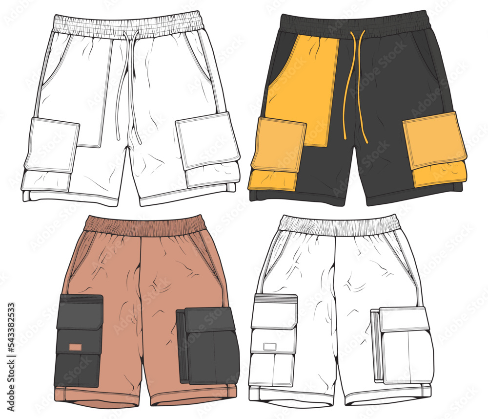 short pants drawing vector, short pants in a sketch style, trainers ...