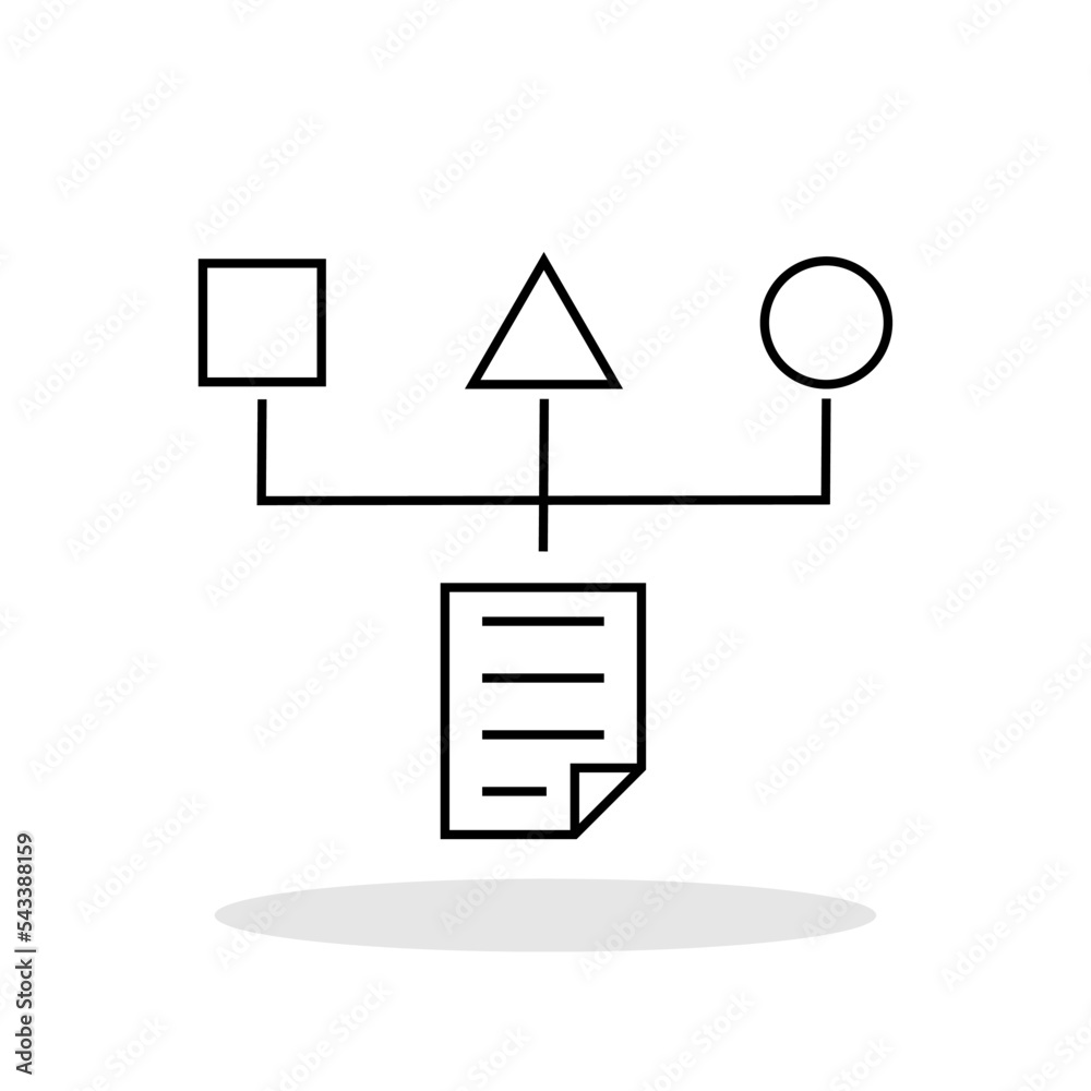 Data modeling icon in trendy flat style. Cluster diagram symbol for ...