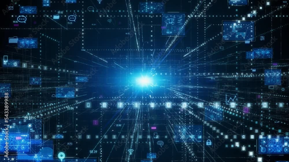 GUI (Graphical User Interface). Software screen in cyberspace ...