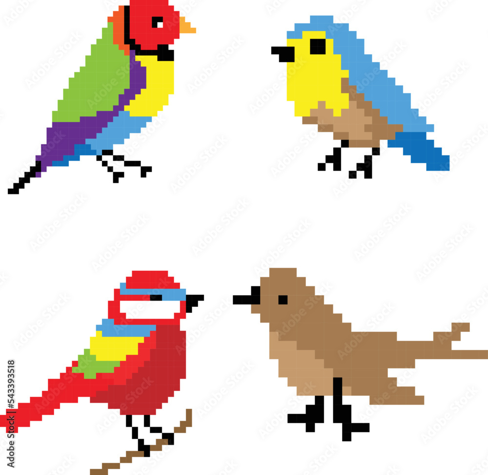 Bird in pixel. vector illustration Bird in pixel art Stock Vector ...