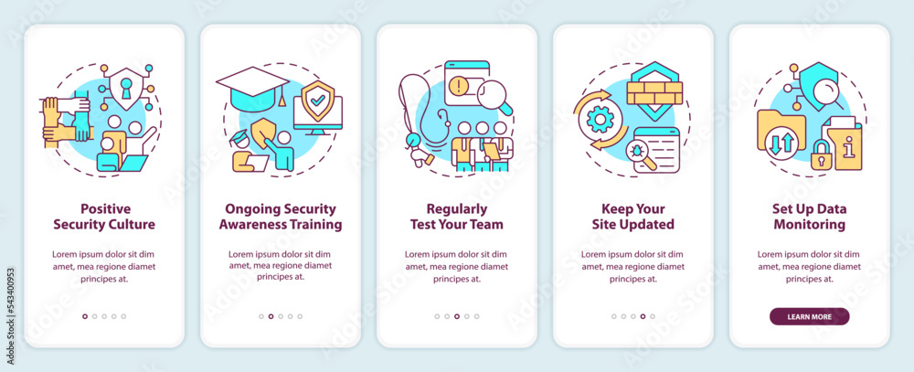 Protect your business tips onboarding mobile app screen. Safety ...