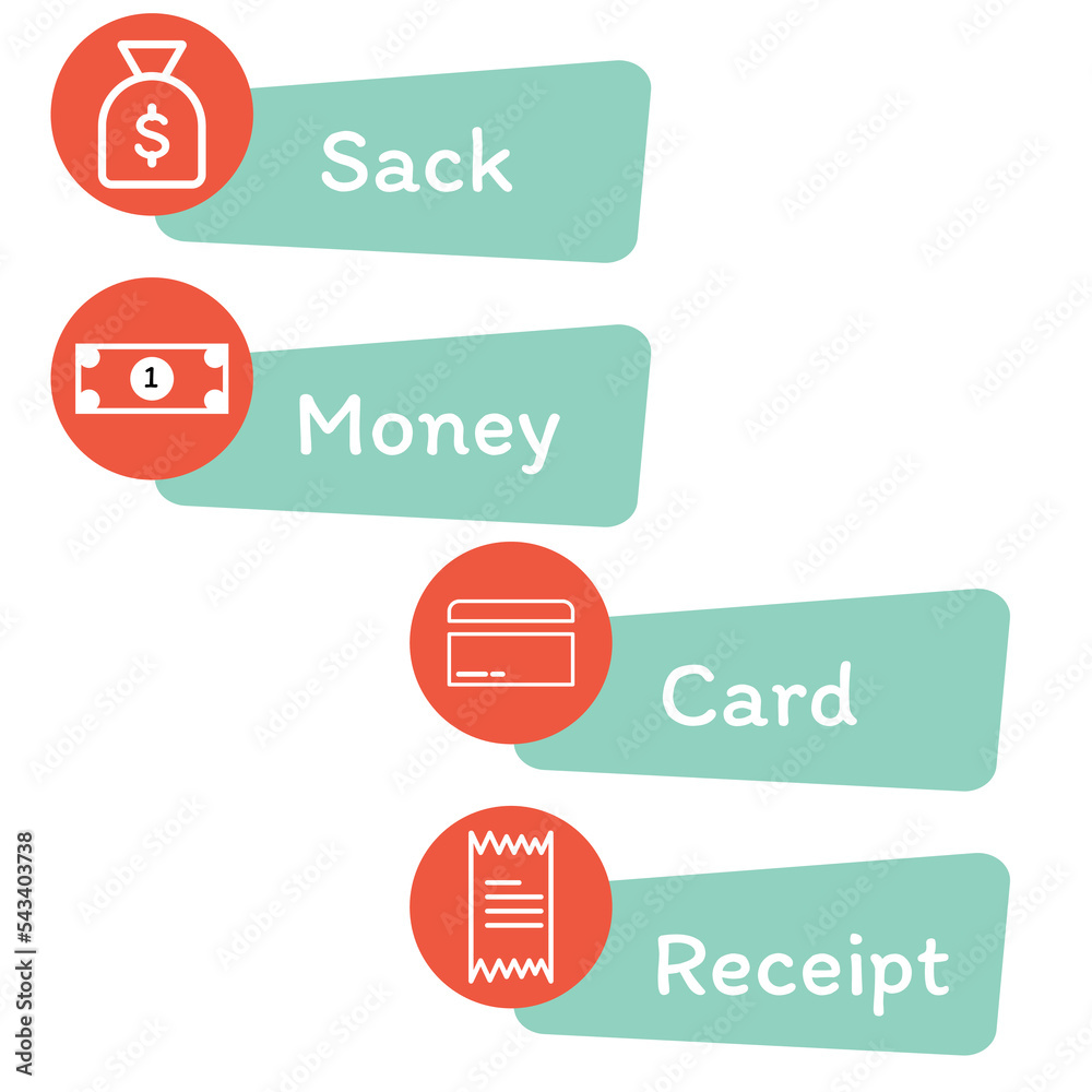 The minimal concept design banner money, symbols, labels, and objects ...