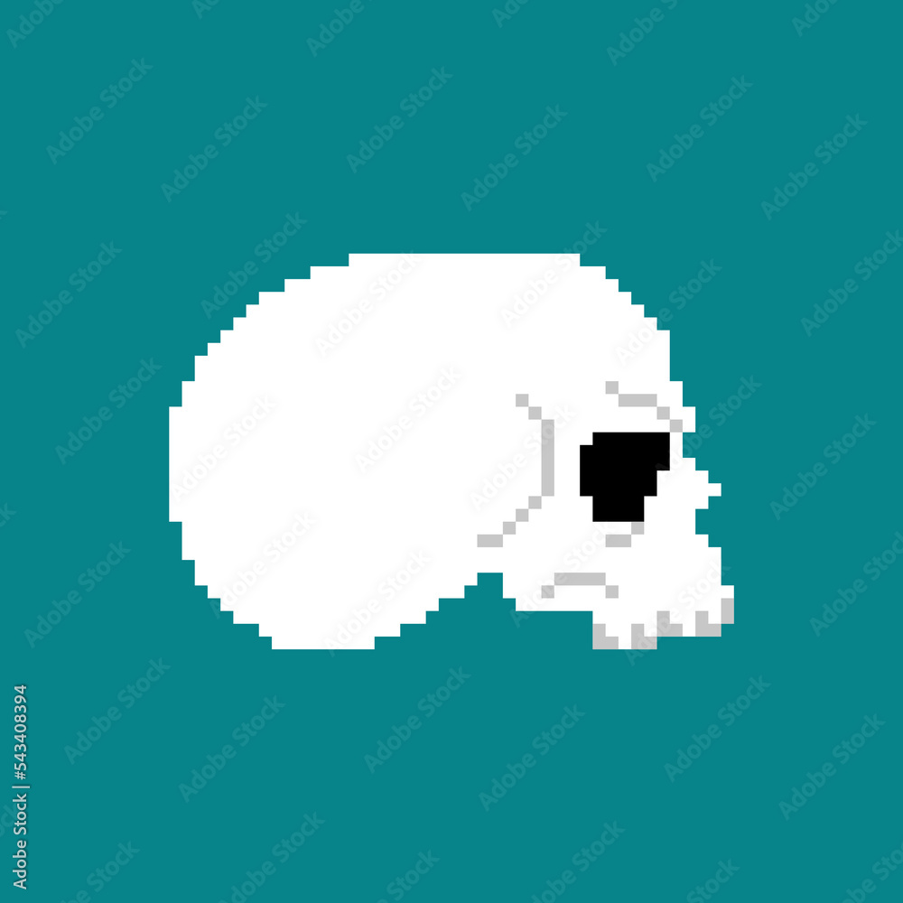 Skull pixel art. 8 bit cranium. pixelated Vector illustration Stock ...