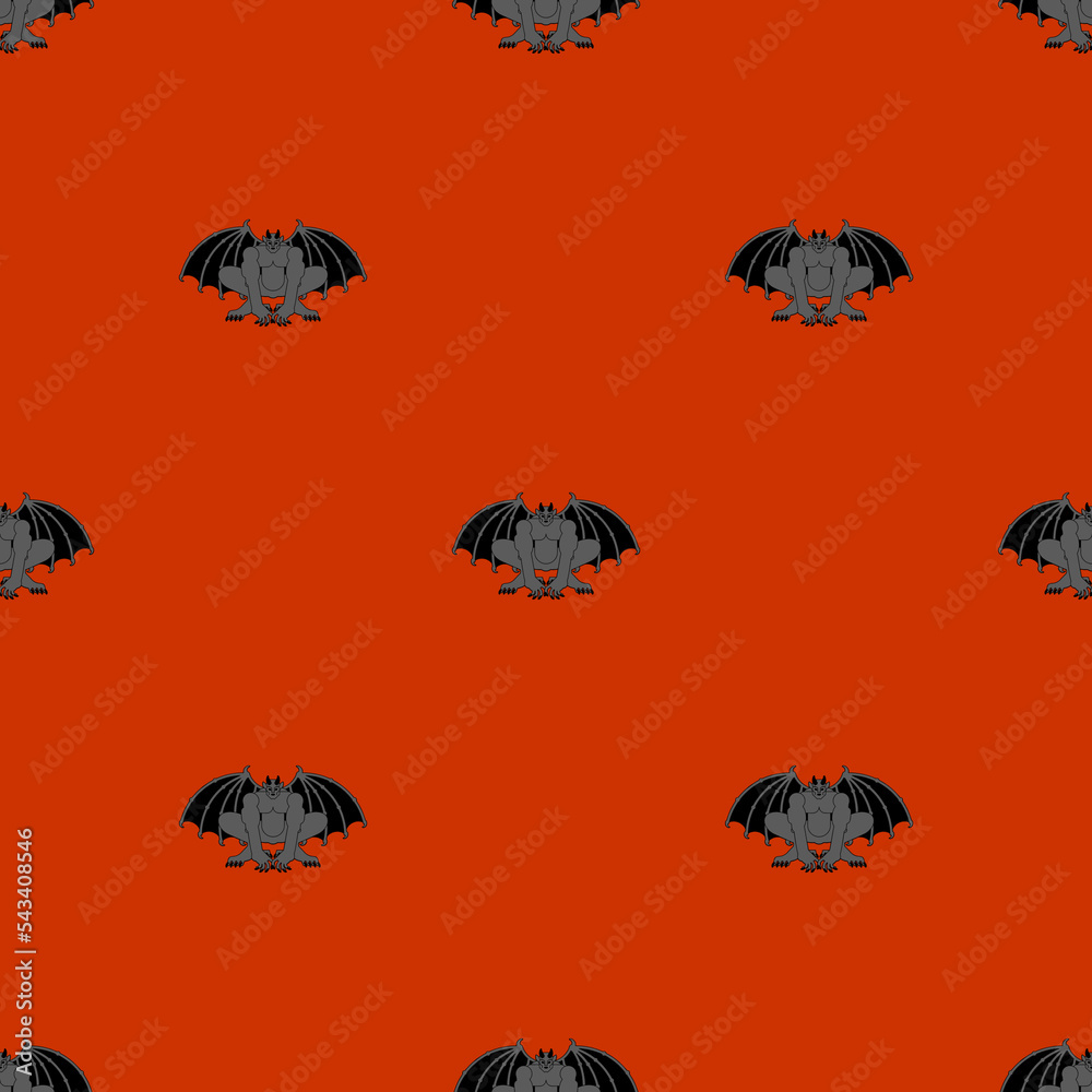Gargoyle pattern seamless. Stone demonic character, monster background ...
