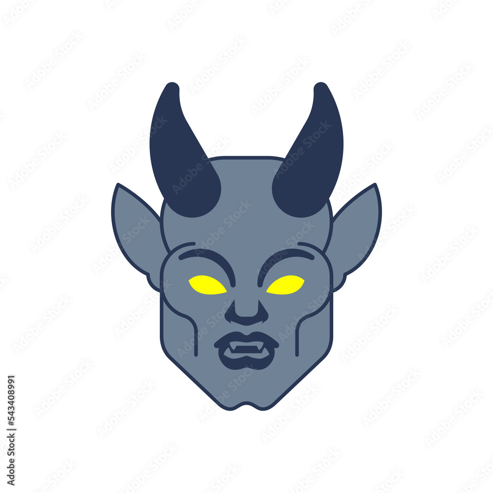Gargoyle face isolated. Head Stone demonic character, monster ...