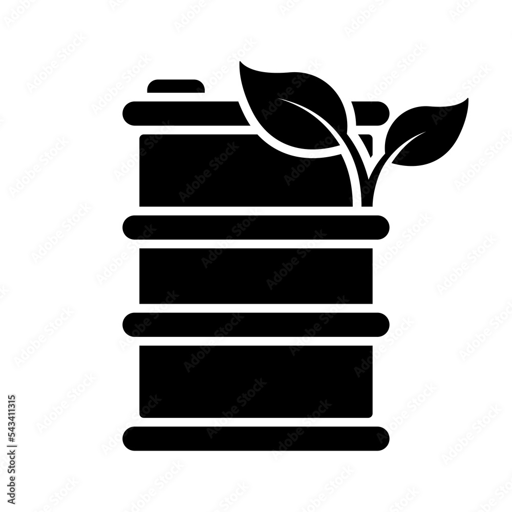 Barrel with Natural Eco Oil Silhouette Icon. Metal Tank for Ecology ...