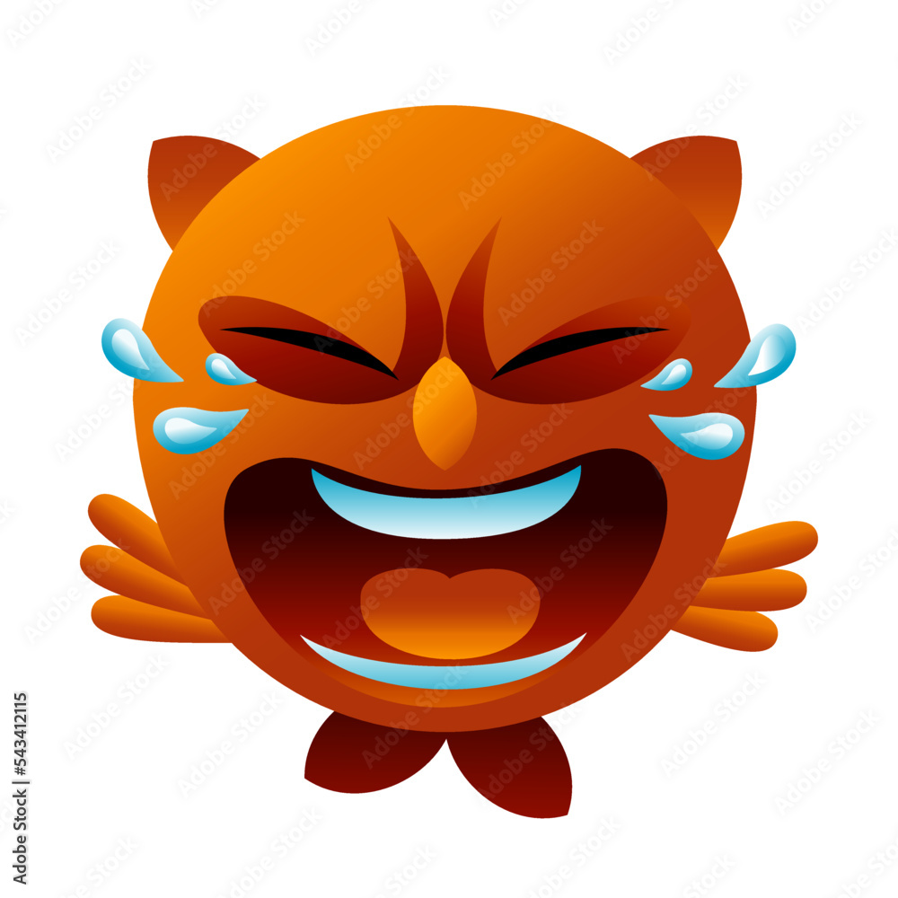 Laughing out load with tears owl emoticon showing heavy emotions in ...