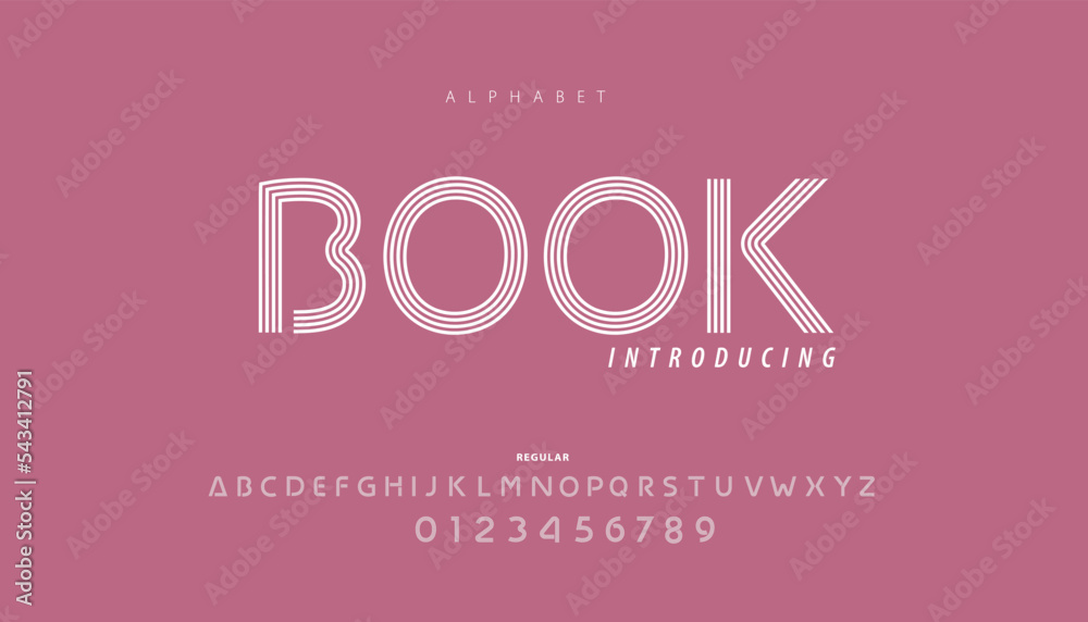 Minimal modern fashion fonts and numbers. Abstract thin line font ...