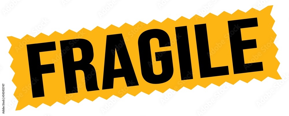 FRAGILE text written on orange-black zig-zag stamp. Stock Illustration ...