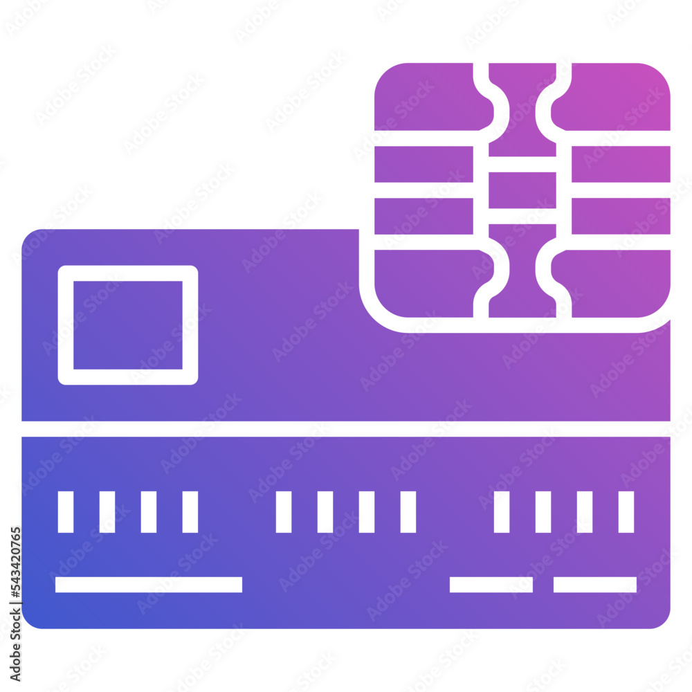 Credit Card Chip flat gradient icon. Can used for digital product ...
