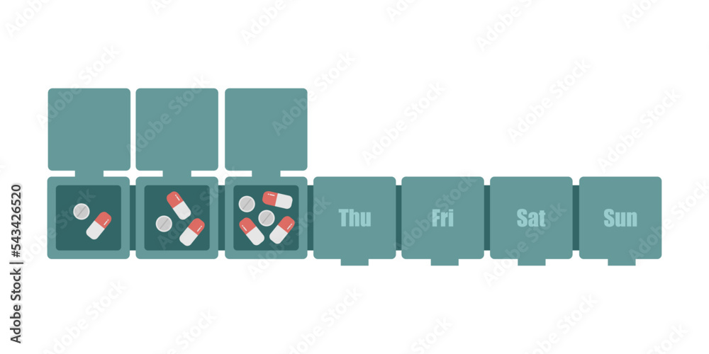 pill box, medication schedule, pills and capsules for every day, daily ...