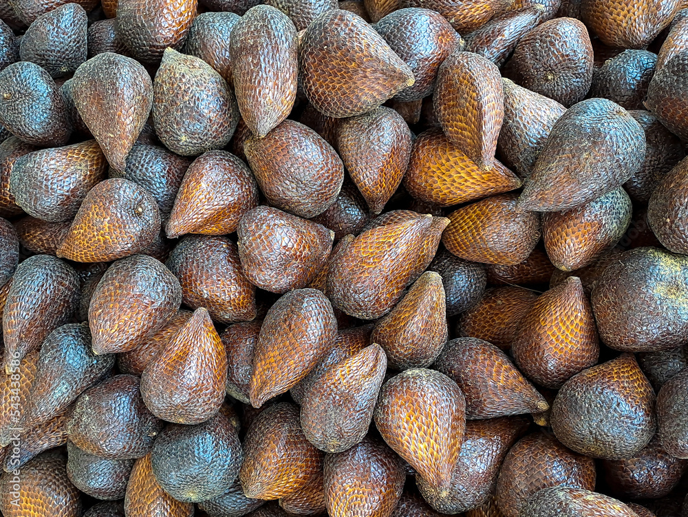 collection of brown salak pondoh fruits scaly like sweet snakes some ...