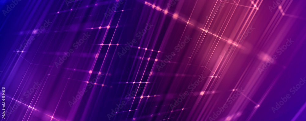 Metaverse dimension, technology background with dot and line connection ...