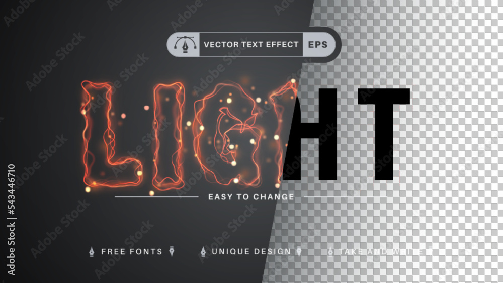 Red Glow - Editable Text Effect, Font Style Stock Vector | Adobe Stock