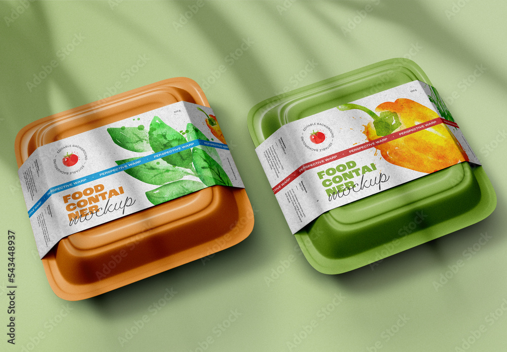 Plastic Food Container Mockup Stock Template | Adobe Stock