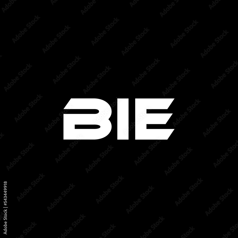 BIE letter logo design with black background in illustrator, vector ...