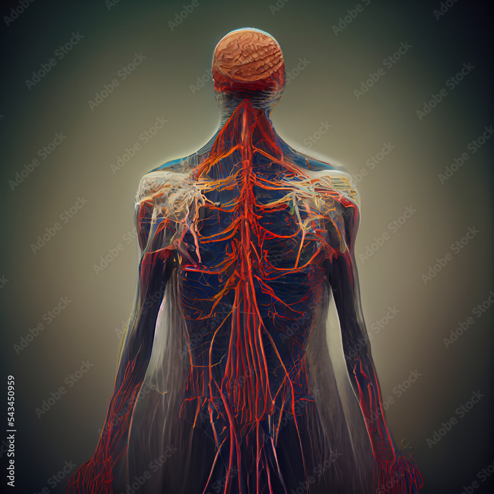 Nerves and other parts of the human body. Stock Illustration | Adobe Stock