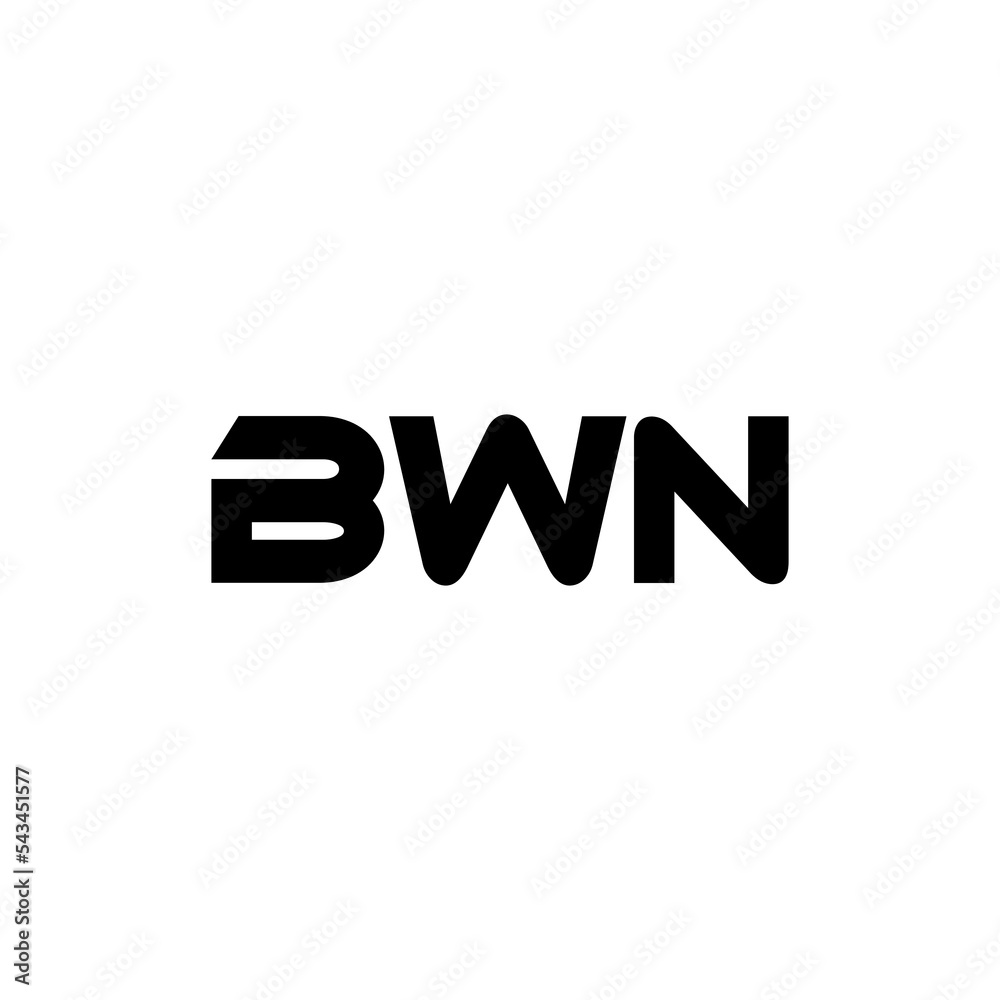 BWN letter logo design with white background in illustrator, vector ...