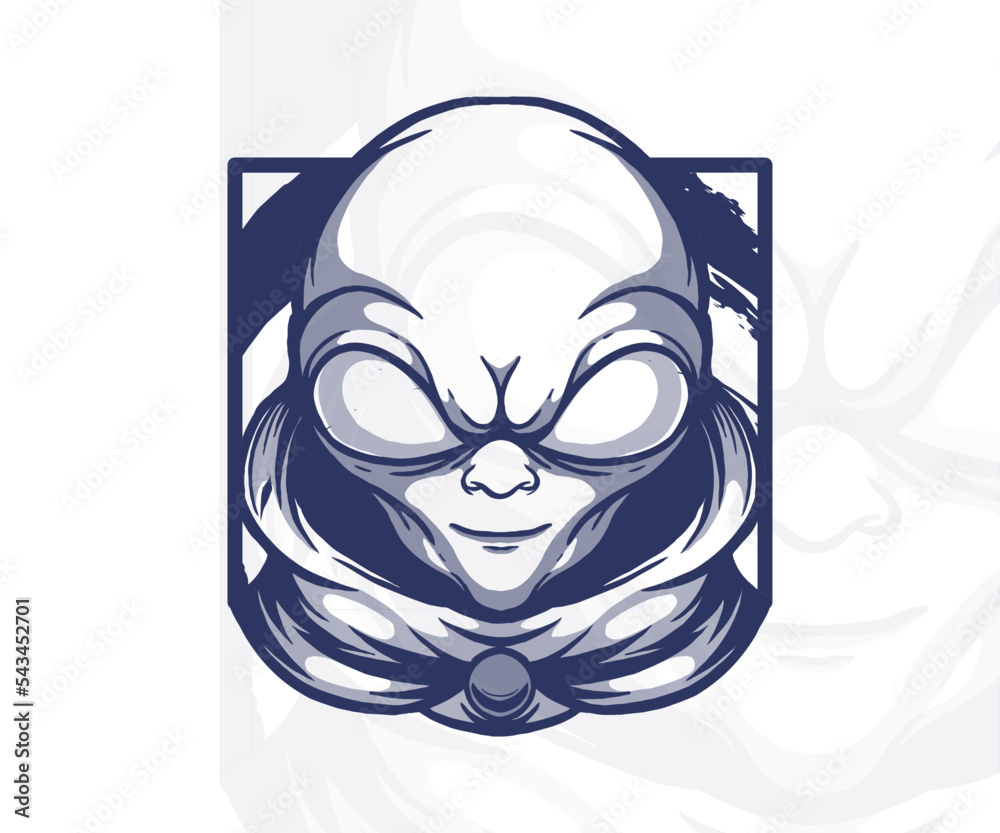 alien mascot logo vector illustration. white background. Stock Vector ...