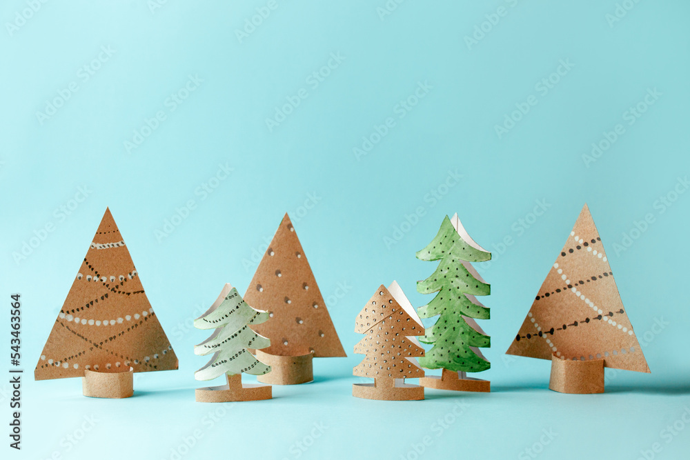 Paper Fur Tree for Happy new year 2023 Merry Christmas party. Easy ...