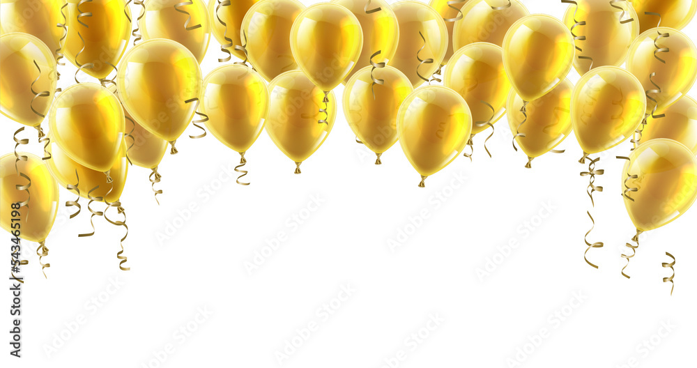 Gold Party Balloons Background Stock Illustration | Adobe Stock