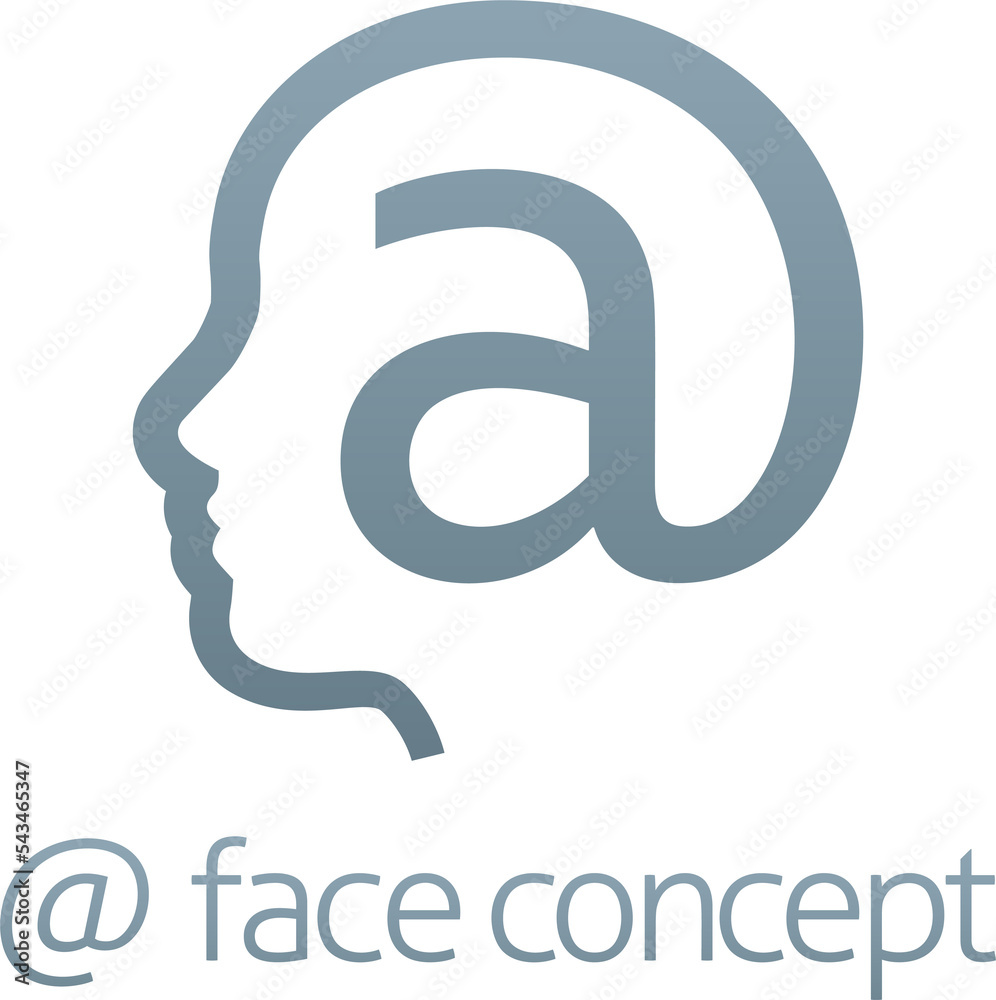 At Sign Face Profile Concept Stock Illustration | Adobe Stock