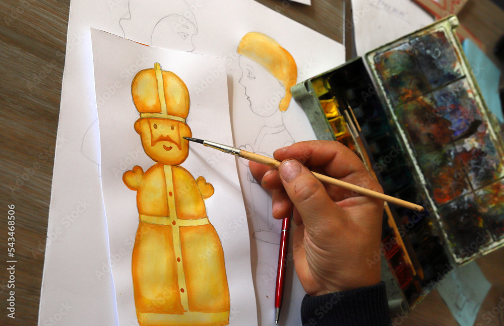 For Saint Nicholas, the animator draws characters from cartoons, comics ...