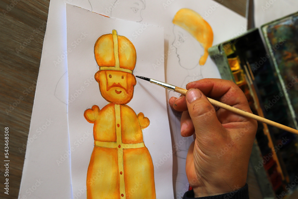 For Saint Nicholas, the animator draws characters from cartoons, comics ...
