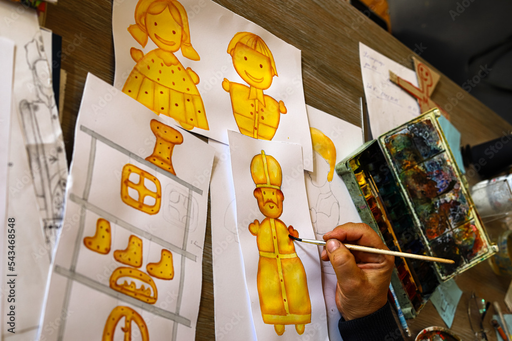For Saint Nicholas, the animator draws characters from cartoons, comics ...