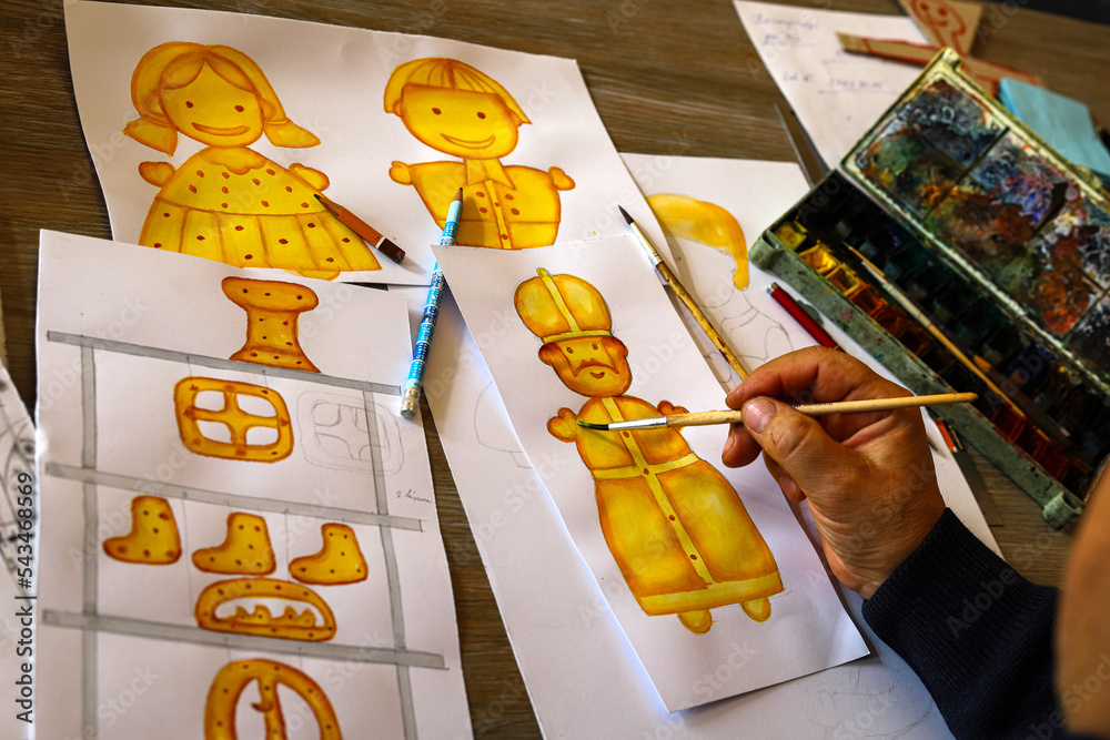For Saint Nicholas, the animator draws characters from cartoons, comics ...