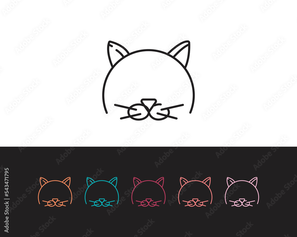 Cat mask premium icon vector, Cat vector face mask covid 19 kitten icon ...