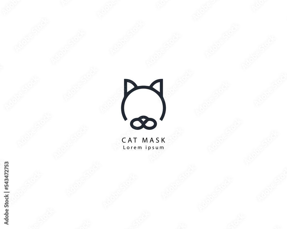 Cat mask premium icon vector, Cat vector face mask covid 19 kitten icon ...