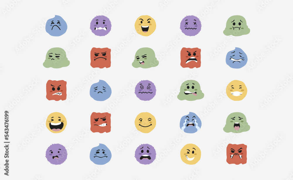 Emotions vector in flat design Stock Vector | Adobe Stock