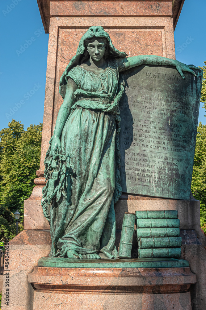 Helsinki, Finland - July 19, 2022: Closeup of Maiden of Finland statue ...