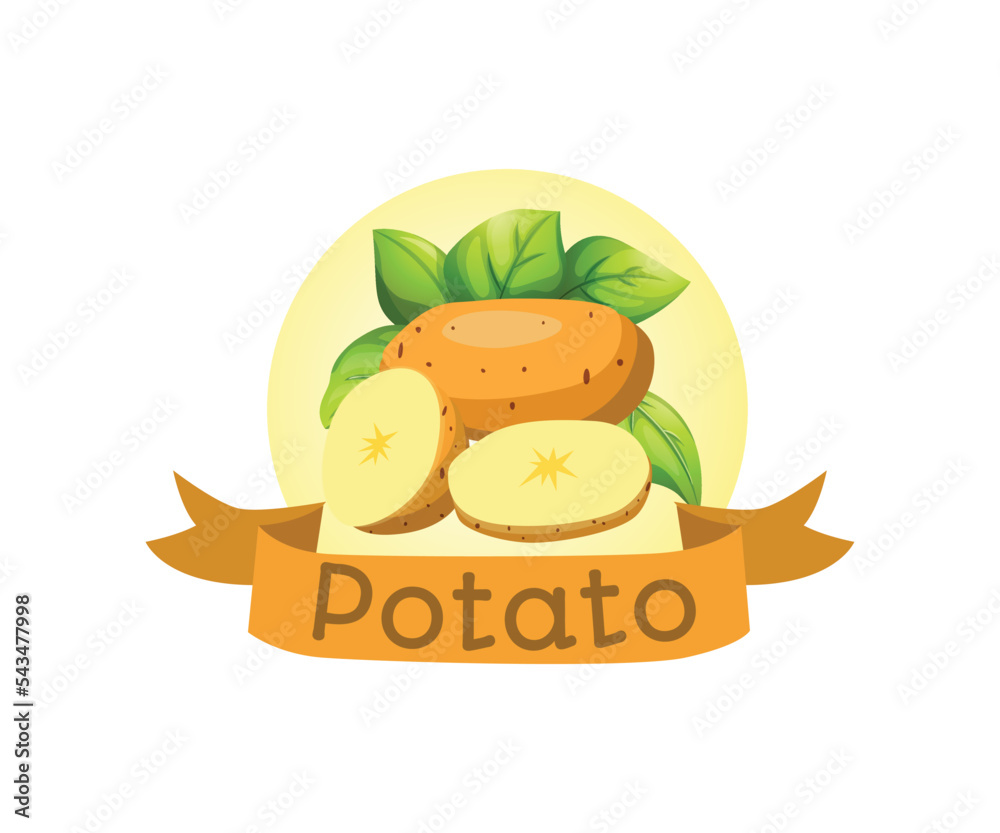 Potato farm logo design inspiration with half a potato, tubers and ...