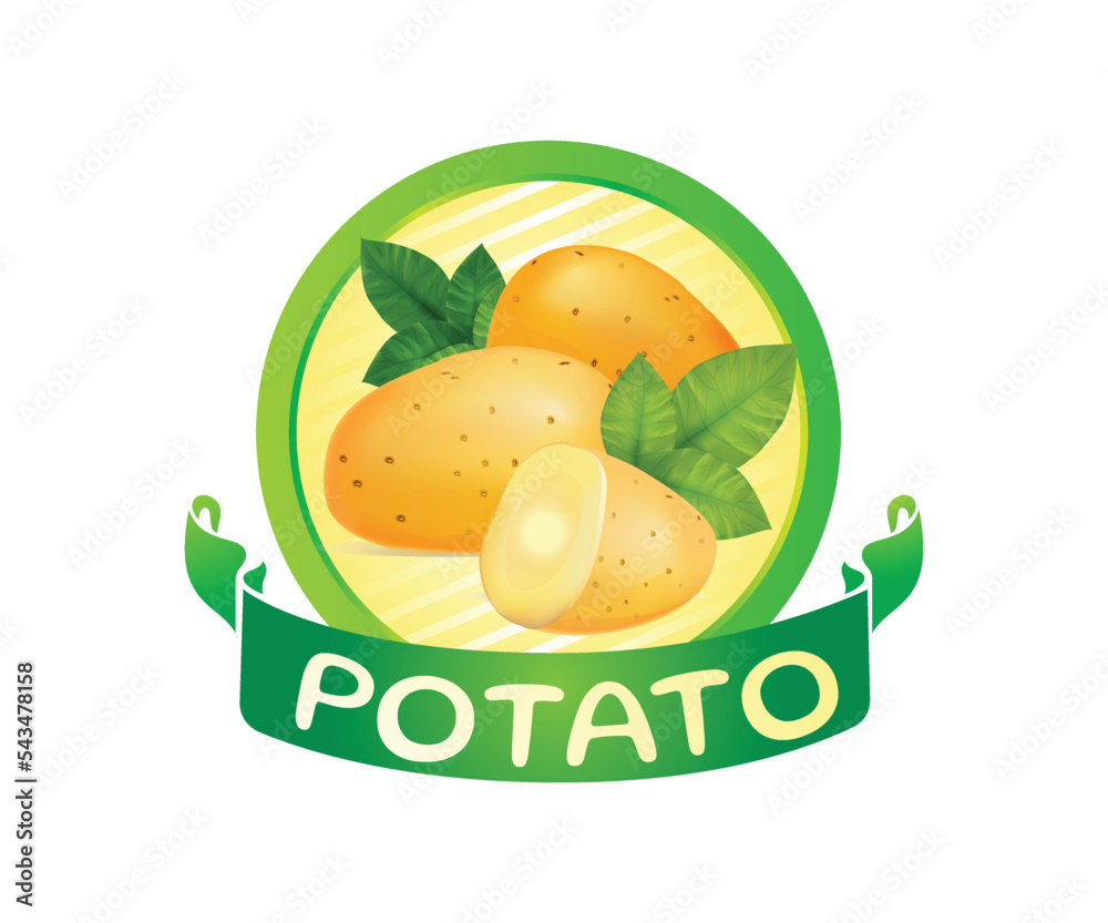 Potato farm logo design inspiration with half a potato, tubers and ...