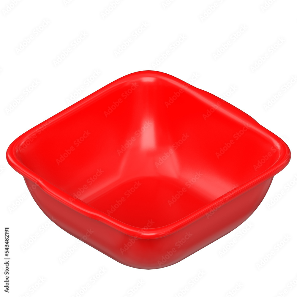3d rendering illustration of a square plastic basin Stock Illustration ...