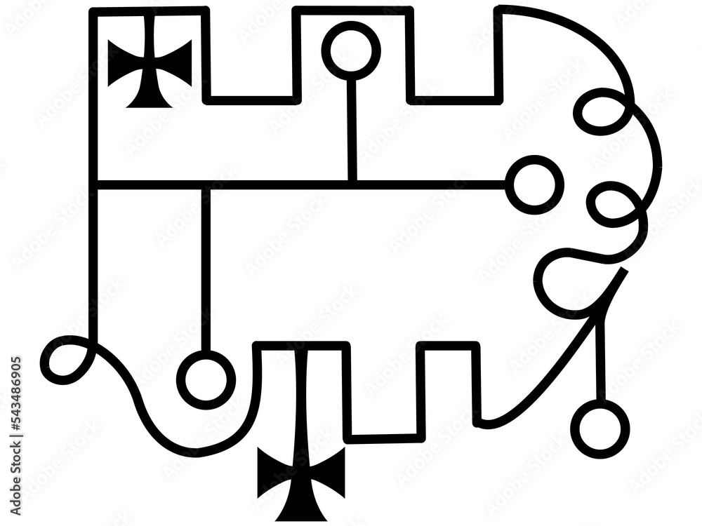 Naklejka Sigil or Seal of Stolas from a portion of the magical Grimoire ...