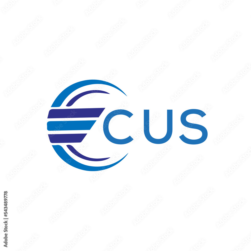 CUS letter logo. CUS blue image on white background. CUS vector logo ...