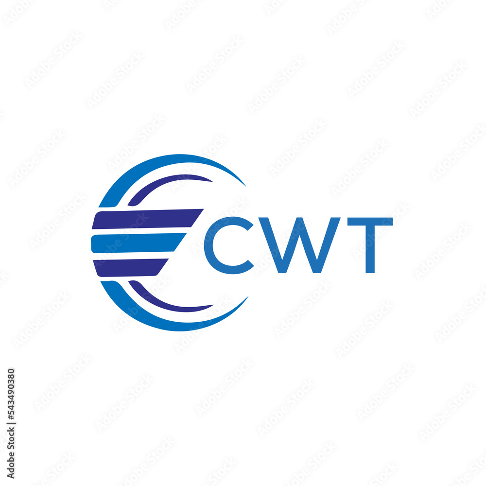 CWT letter logo. CWT blue image on white background. CWT vector logo ...