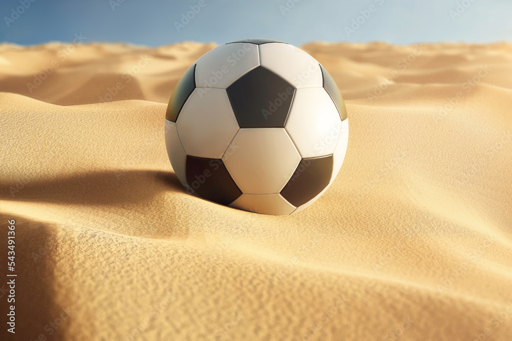 Soccer ball in desert background. 3D illustration Stock Photo | Adobe Stock