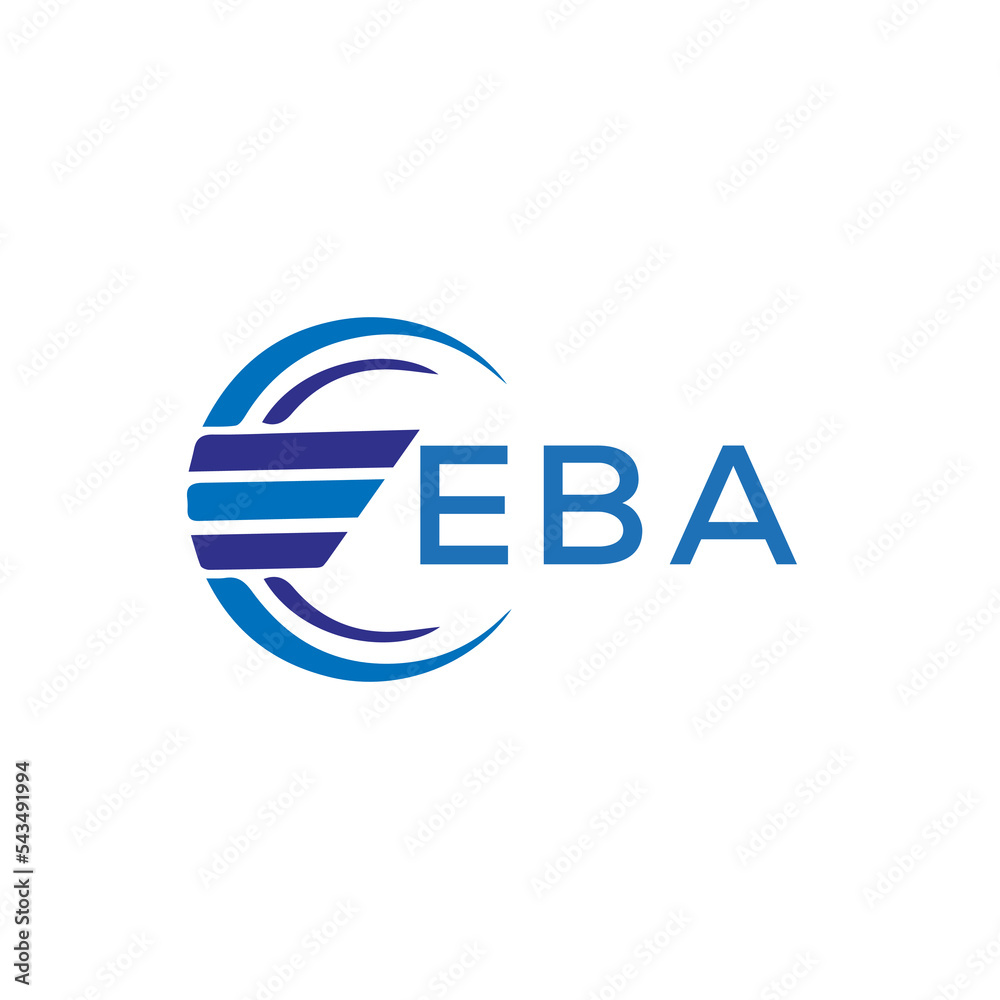 EBA letter logo. EBA blue image on white background. EBA vector logo ...