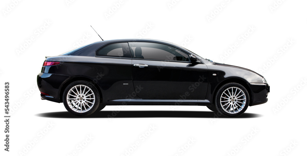 Alfa Romeo GT sport car side view isolated on white background, 25 ...