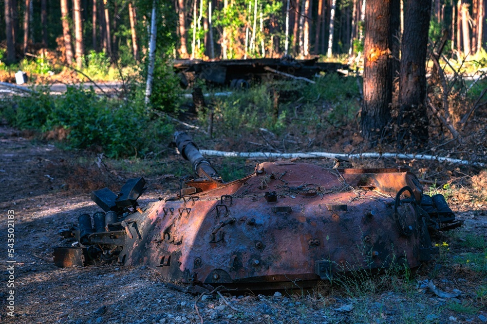 War in Ukraine, Remains of Destroyed and burned by Ukrainian army ...