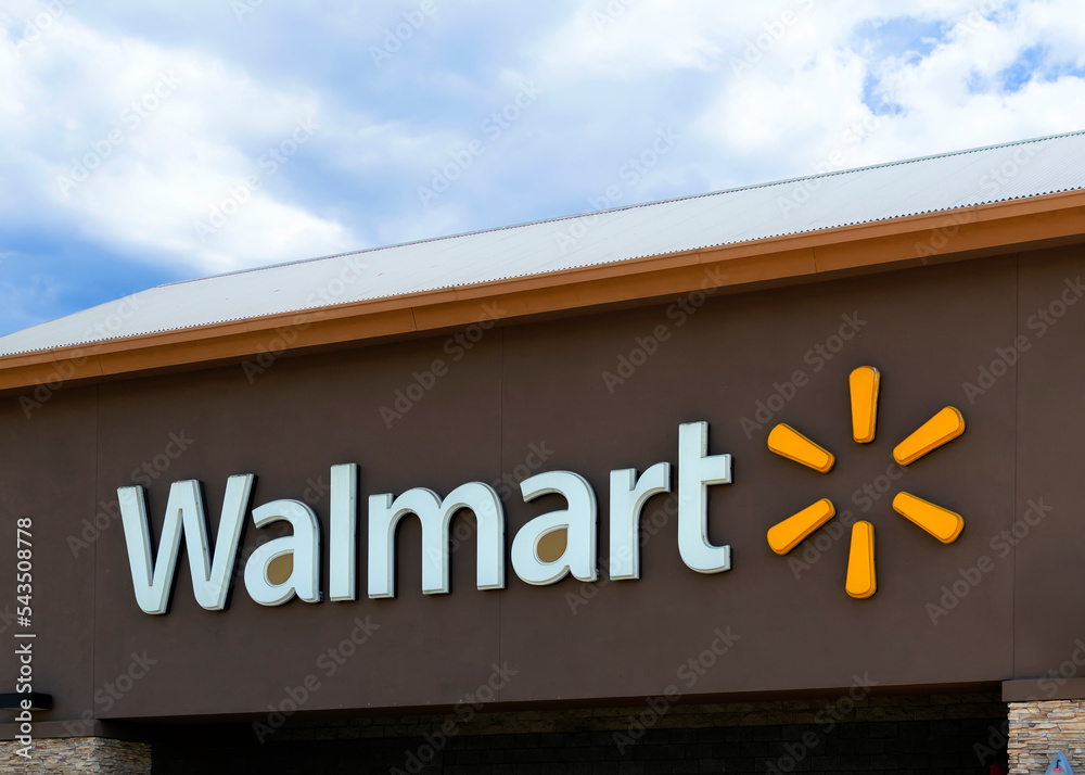 Walmart supercenter facade logo, on August 24, 2022, Temecula ...
